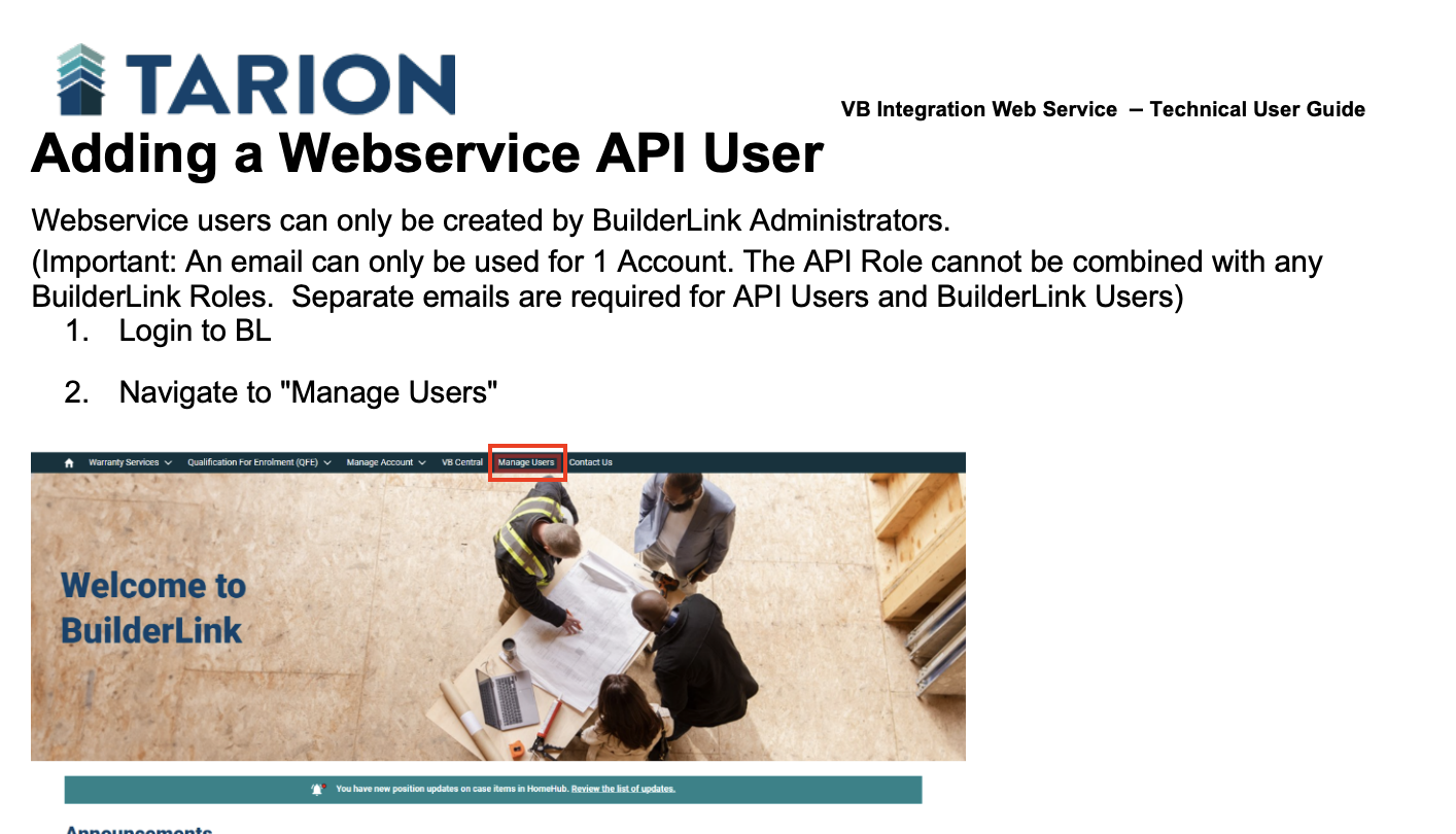 Tarion Integration (Juniper)